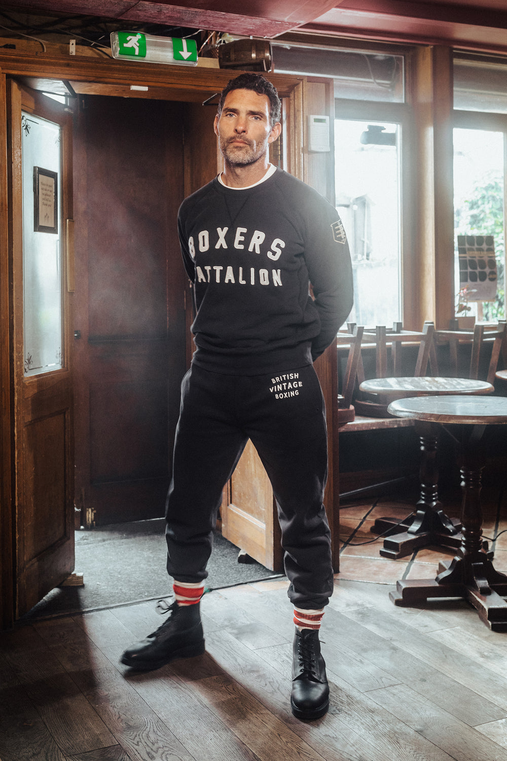 BOXERS BATTALION APPLIQUÉ TRACKSUIT - WASHED BLACK