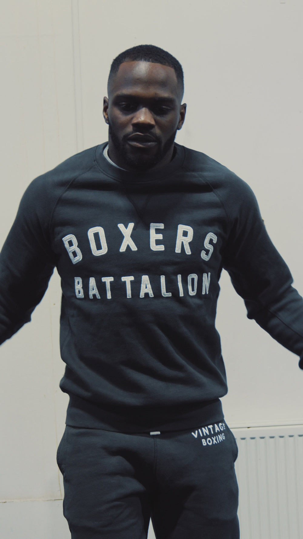BOXERS BATTALION APPLIQUÉ CREWNECK SWEATSHIRT